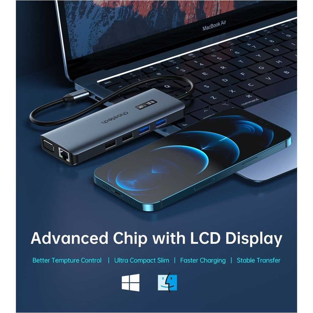 Choetech HUB-M26 12-in-1 USB-C Multiport Adapter - ELECHOHUBM26 | Mwave