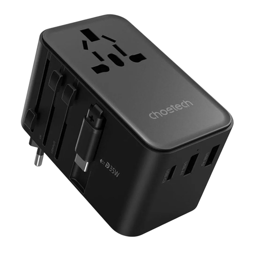 Choetech PD5020 35W EU/US/AUS/UK Travel Adapter with Built-in USB-C ...