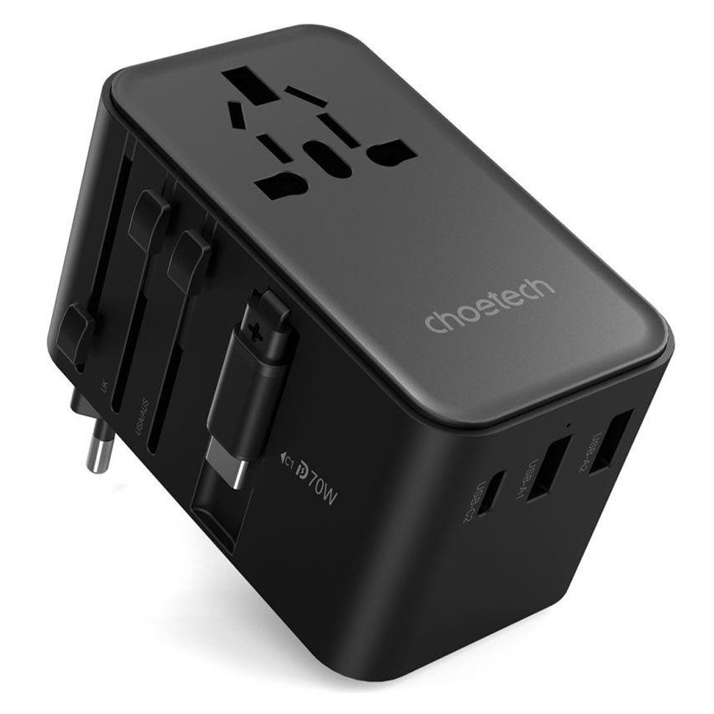Choetech PD5022 70W Travel Adapter w/ Built-in USB-C Cable - Black ...