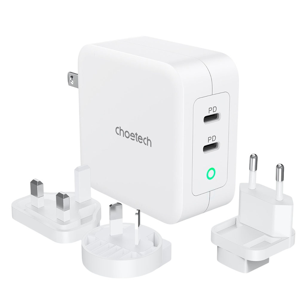 Choetech PD6008 100W GaN Dual Type-C Travel Charger - ELECHOPD6008 | Mwave