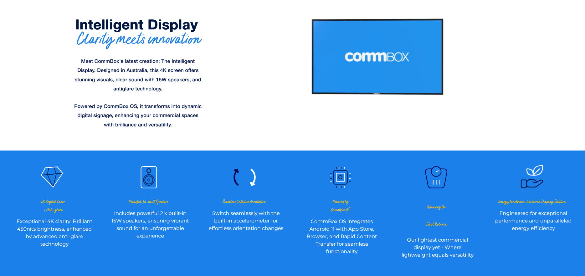CommBox 86" 4K UHD 24/7 Intelligent Commercial Display - CBDI0186 | Mwave
