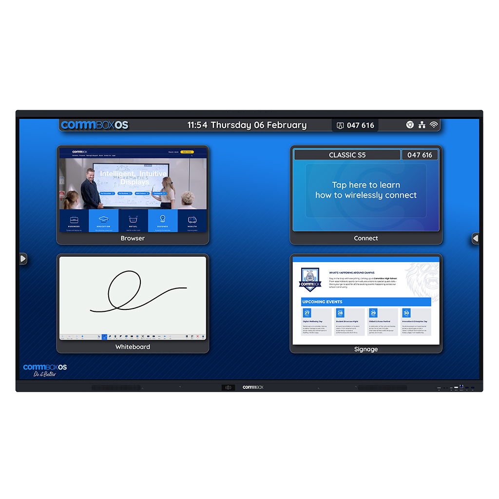 CommBox S5 Classic 86" 4K UHD Interactive Touch Display - NFC Reader ...
