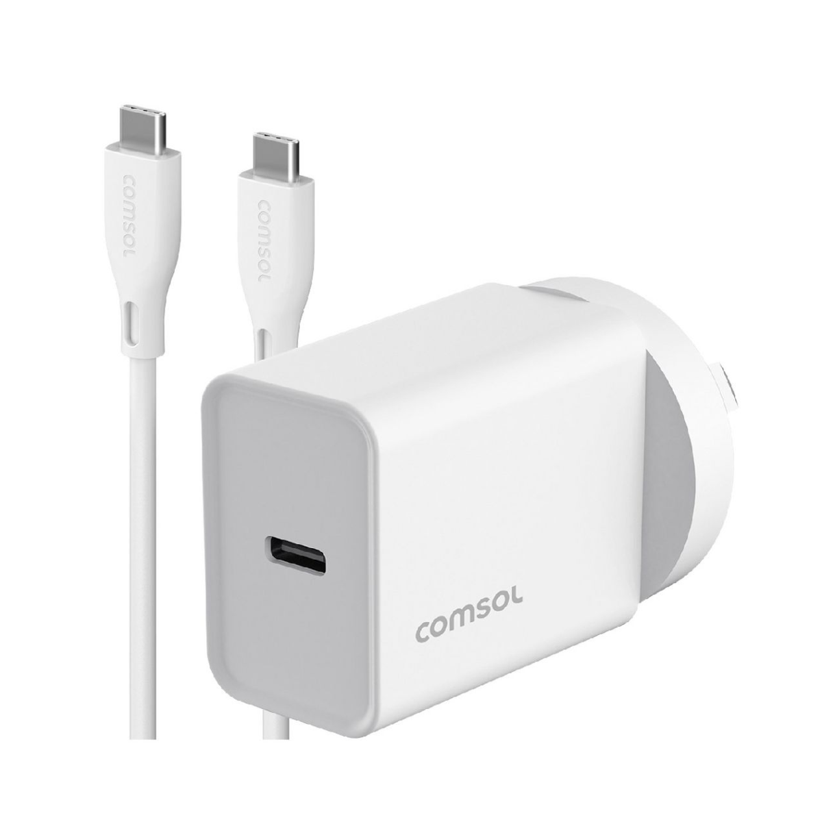 Comsol 20W USB-C Wall Charger + 1.5m USB-C to USB-C Cable - AC20KCCW | Mwave