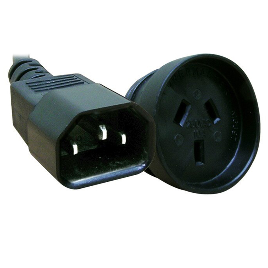 Comsol 25cm Power Cable IEC-C14(M) - 3PIN AUS (F) - IEC-3F-.15 | Mwave