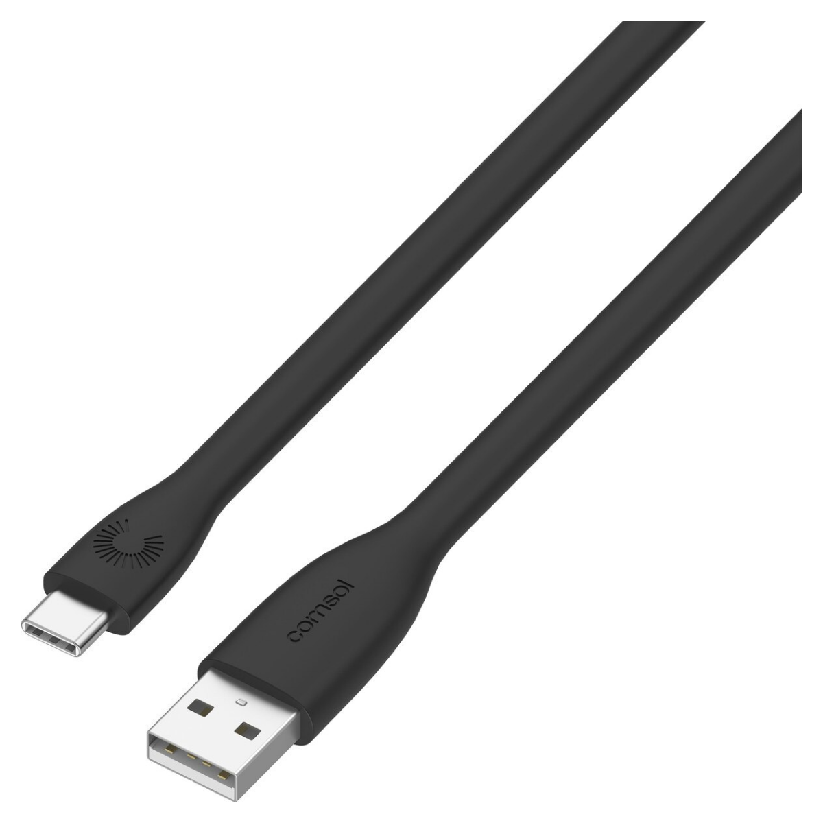 Comsol USB-A to USB-C Cable Silicone 25cm - Black - CMSB25BK | Mwave