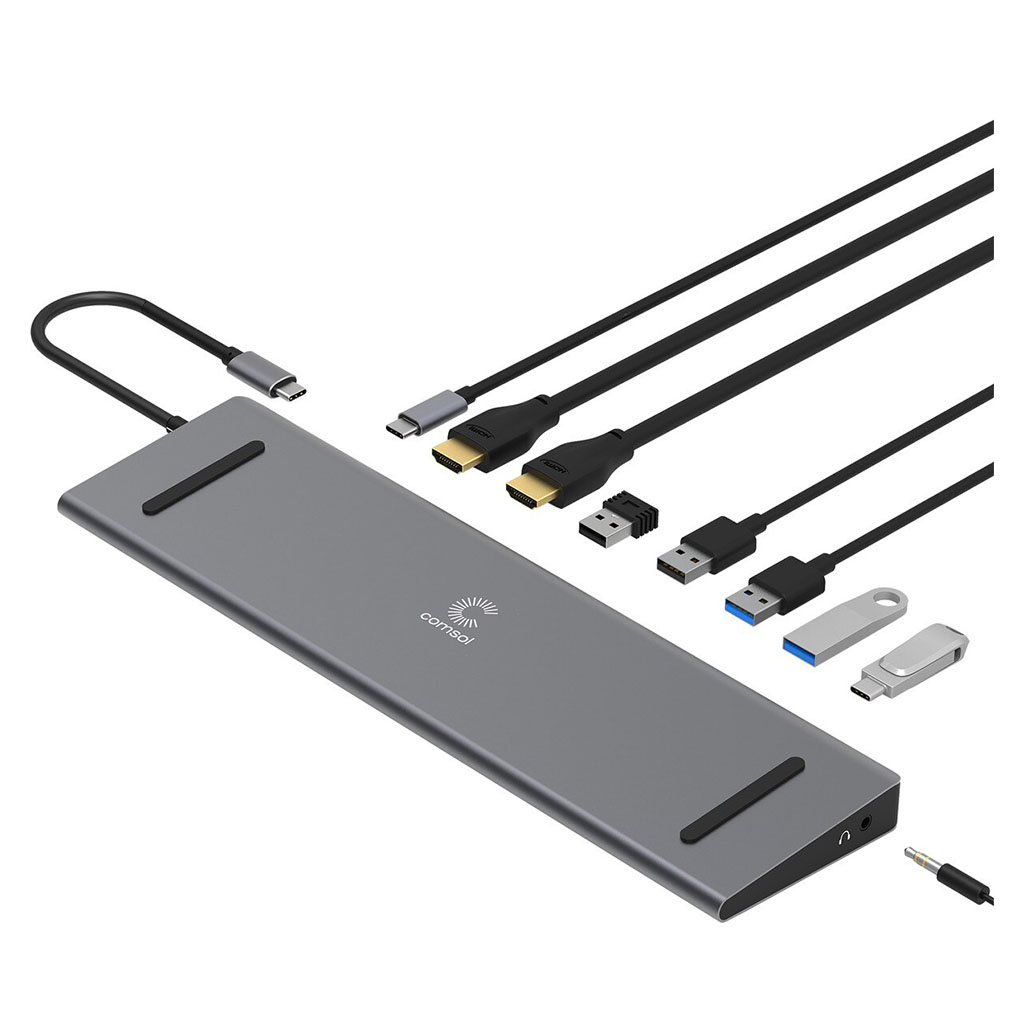 Comsol USB-C to Dual HDMI Multiport Adapter Stand 1080p - CMMP16 | Mwave