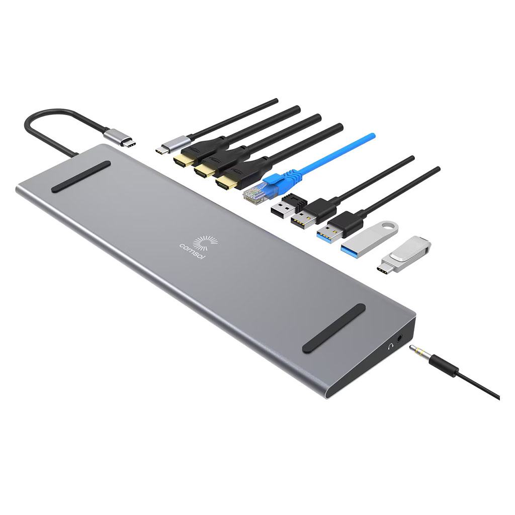 Comsol USB-C Windows DP-Alt Triple 4K HDMI Multi-Port Adapter - CMMP12 ...