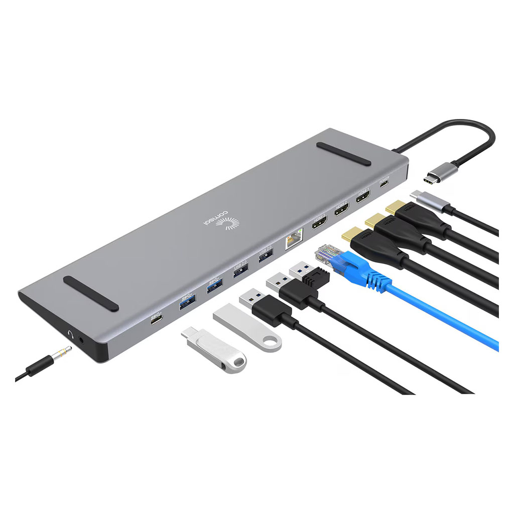 Comsol USB-C Windows DP-Alt Triple 4K HDMI Multi-Port Adapter - CMMP12 ...