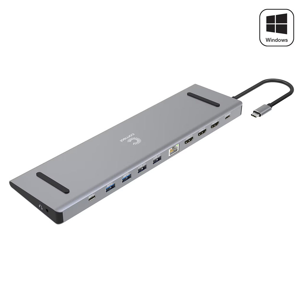 Comsol USB-C Windows DP-Alt Triple 4K HDMI Multi-Port Adapter - CMMP12 ...