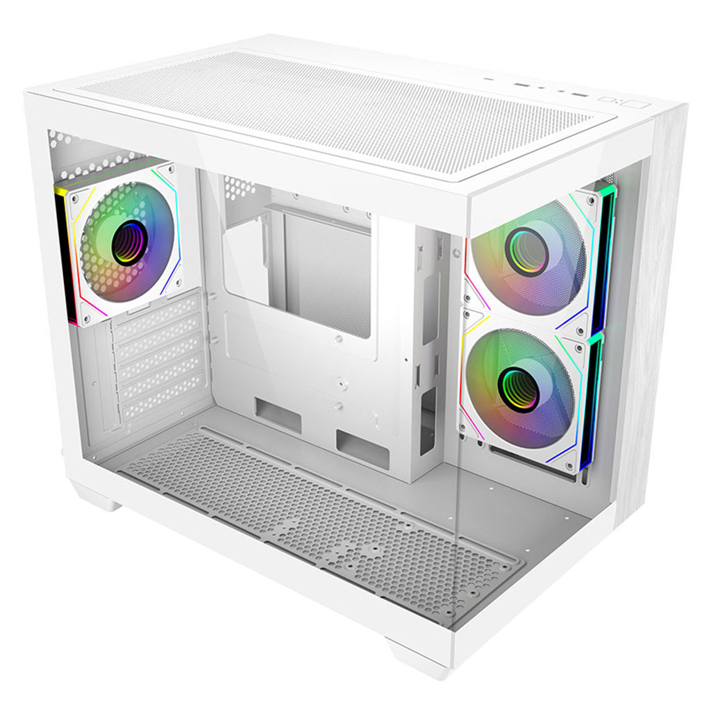 Cooler Master Elite 481 Tempered Glass & Wood Mini-Tower Micro-ATX Case ...