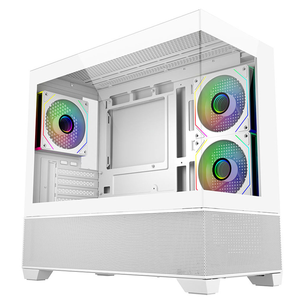 Cooler Master Elite 490 ARGB Tempered Glass Micro-ATX Case - White ...