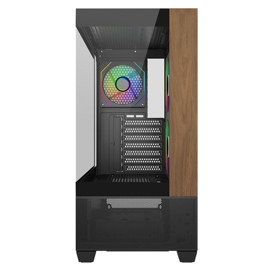 Cooler Master Elite 690 Tempered Glass & Wood Mid-Tower ATX Case ...