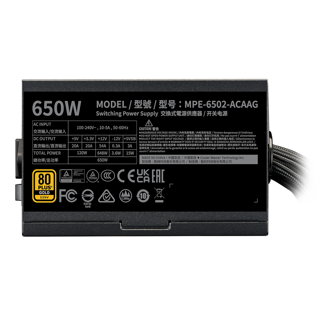 Cooler Master G Gold 650 V2 650W 80+ Gold Non Modular ATX 3.1 Power ...