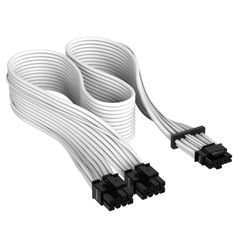 Corsair 600W PCIe 5.0 12VHPWR Type-4 PSU Power Premium Sleeved Cable ...