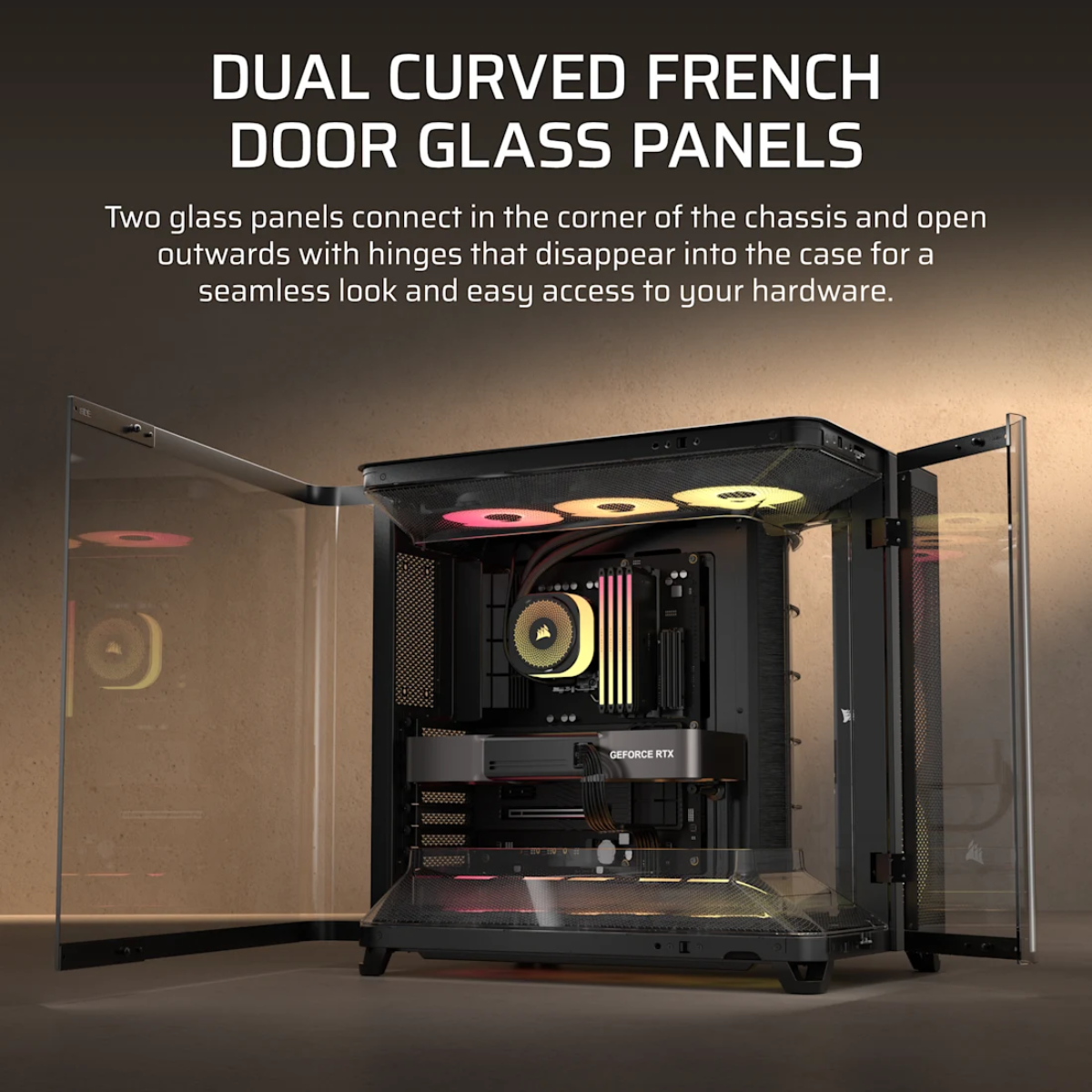 Corsair AIR 5400 RS-R ARGB Triple Chamber Mid-Tower PC Case - Black ...