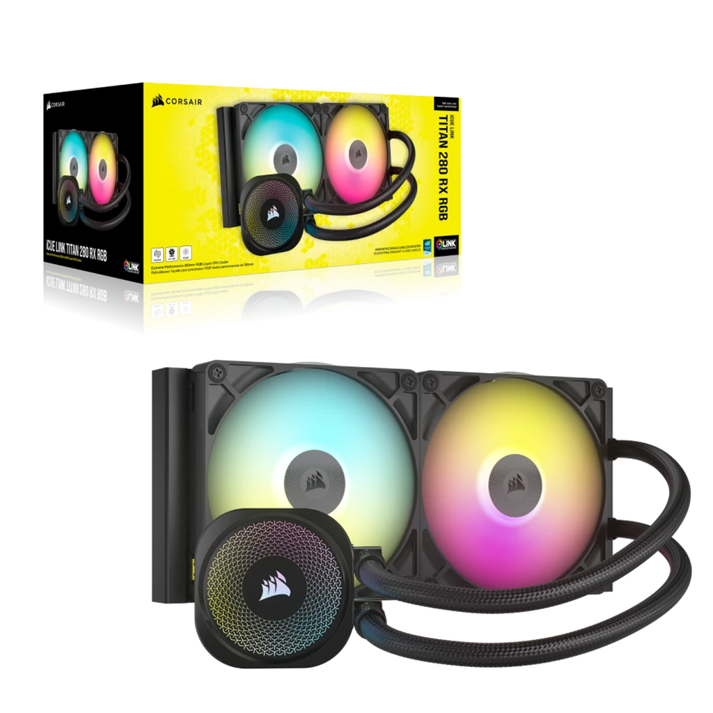 Corsair iCUE LINK TITAN RX RGB 280mm AIO Liquid CPU Cooler - Black - CW ...