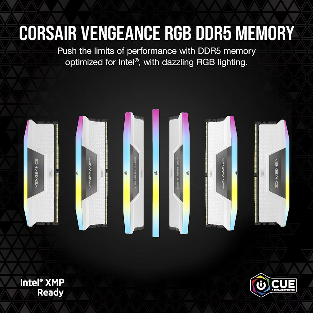 Corsair Vengeance RGB 32GB (2x16GB) DDR5 6000MHz CL36 Desktop Memory ...