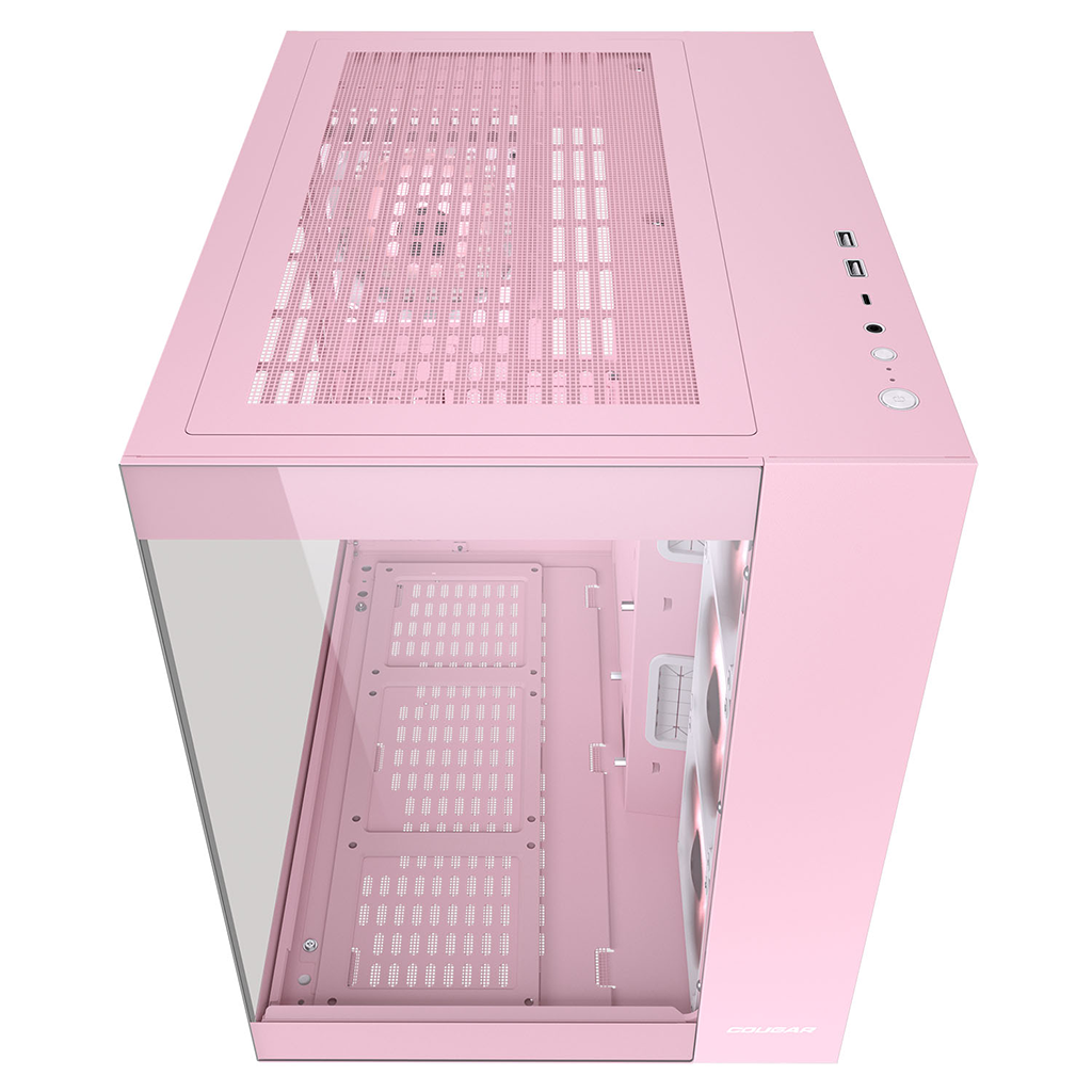 Cougar FV150 RGB Dual Chamber Tempered Glass Mid-Tower ATX Case - Pink ...