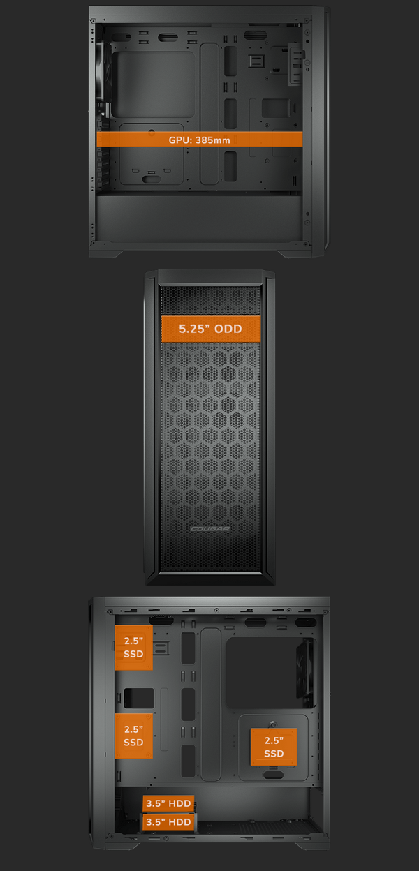 Cougar MX330-G PRO Mesh Tempered Glass ATX Mid-Tower Case - CGR-5NC3B-G ...