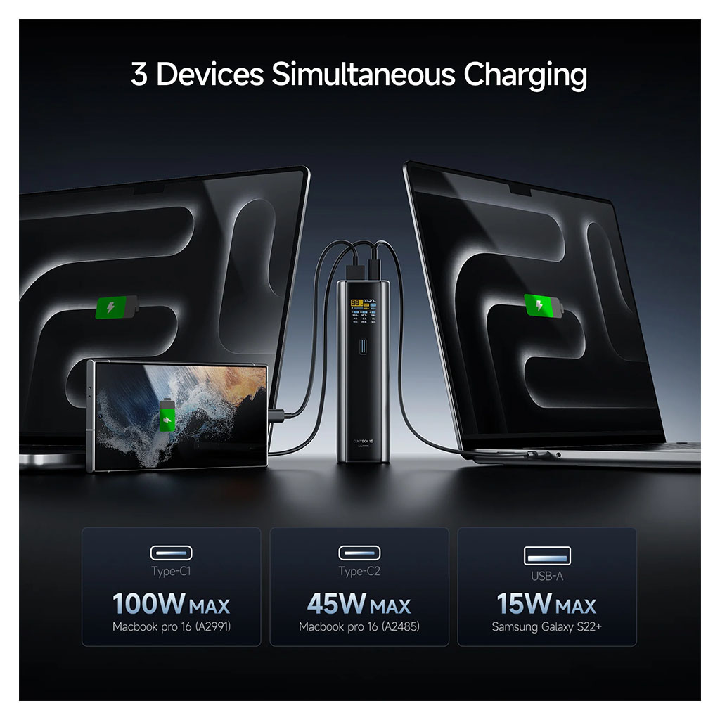 CUKTECH 20000mAh 165W 15 Ultra Power Bank - CUK-PB200UGLGR | Mwave