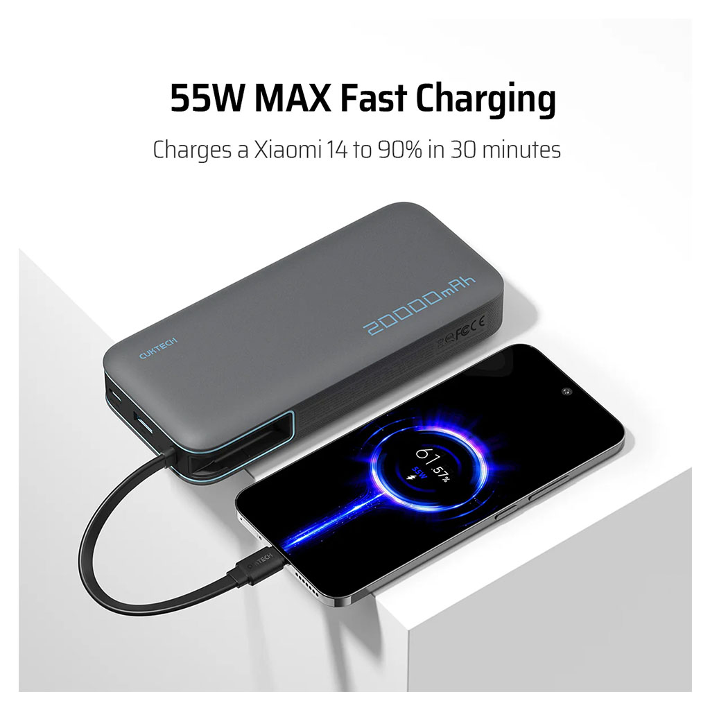 CUKTECH 20000mAh 45W Power Bank - Grey - CUK-P200NGLDG | Mwave
