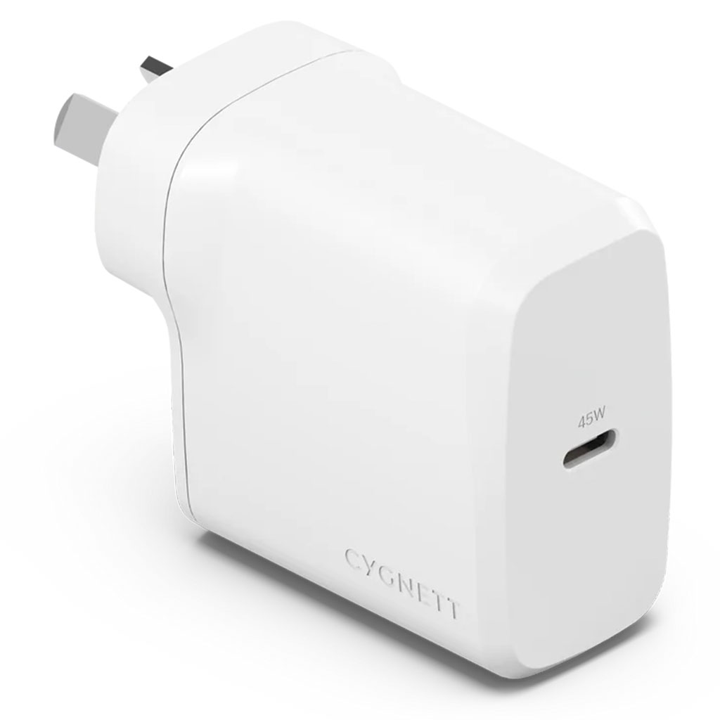 Cygnett 45W PowerPlus USB-C PD GaN Fast Wall Charger - White ...