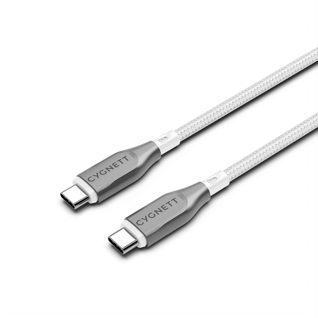 Cygnett Armoured 1m USB-C to USB-C Braided Cable - White - CY4675PCTYC ...