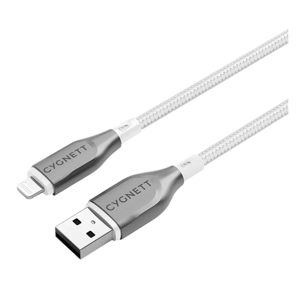 Cygnett Armoured 2m Lightning to USB-A Braided Cable - White ...