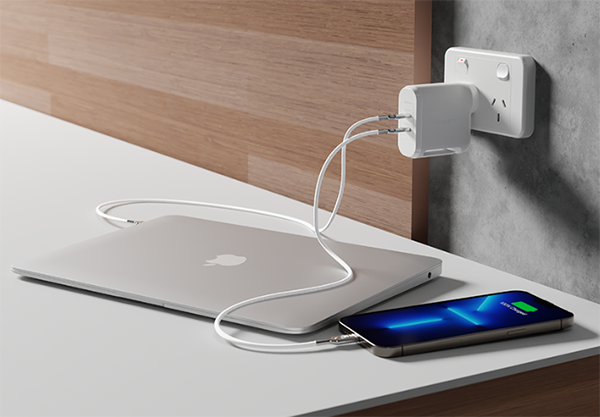 Cygnett PowerMaxx 70W Dual Port Wall Charger - White - CY4132PBCHE | Mwave