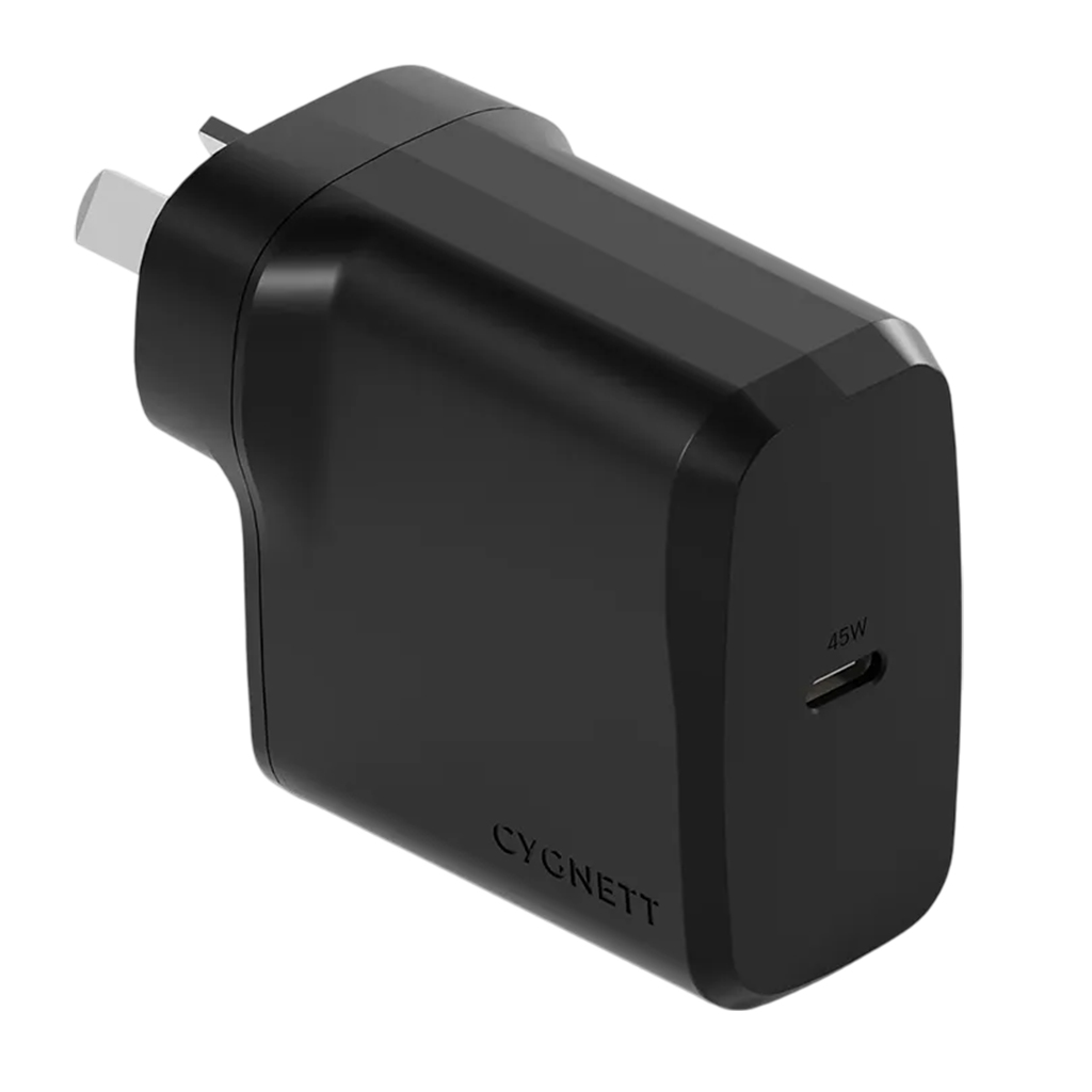 Cygnett PowerPlus 45W USB-C PD GaN Fast Wall Charger - Black ...