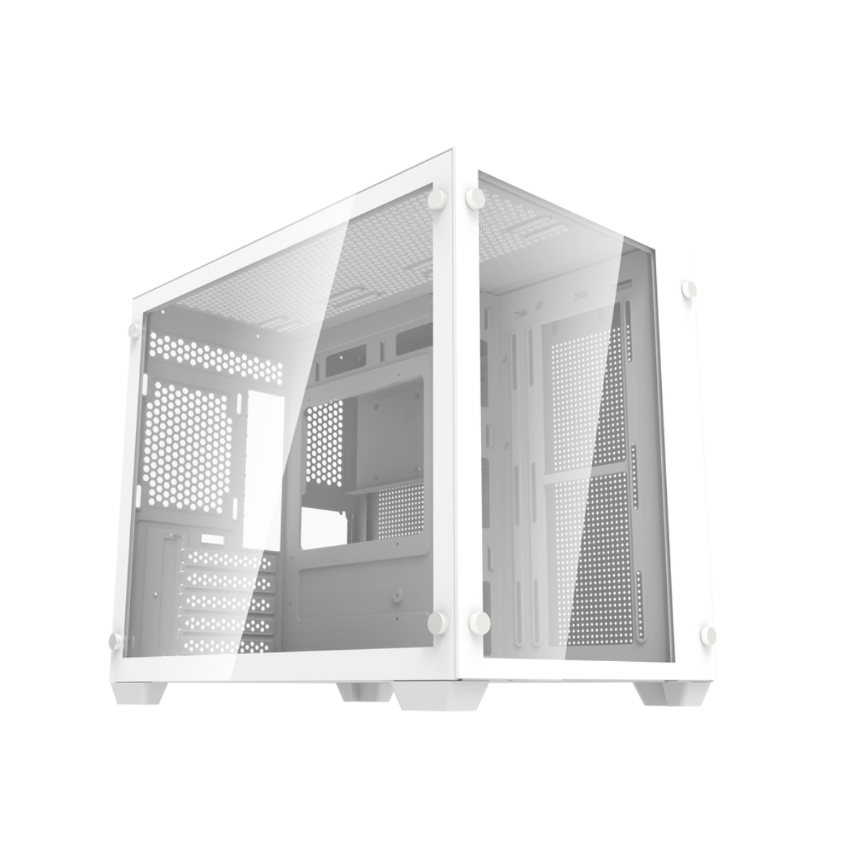 DarkFlash C285 Tempered Glass Panel M-ATX PC Case w/o Fans - White ...