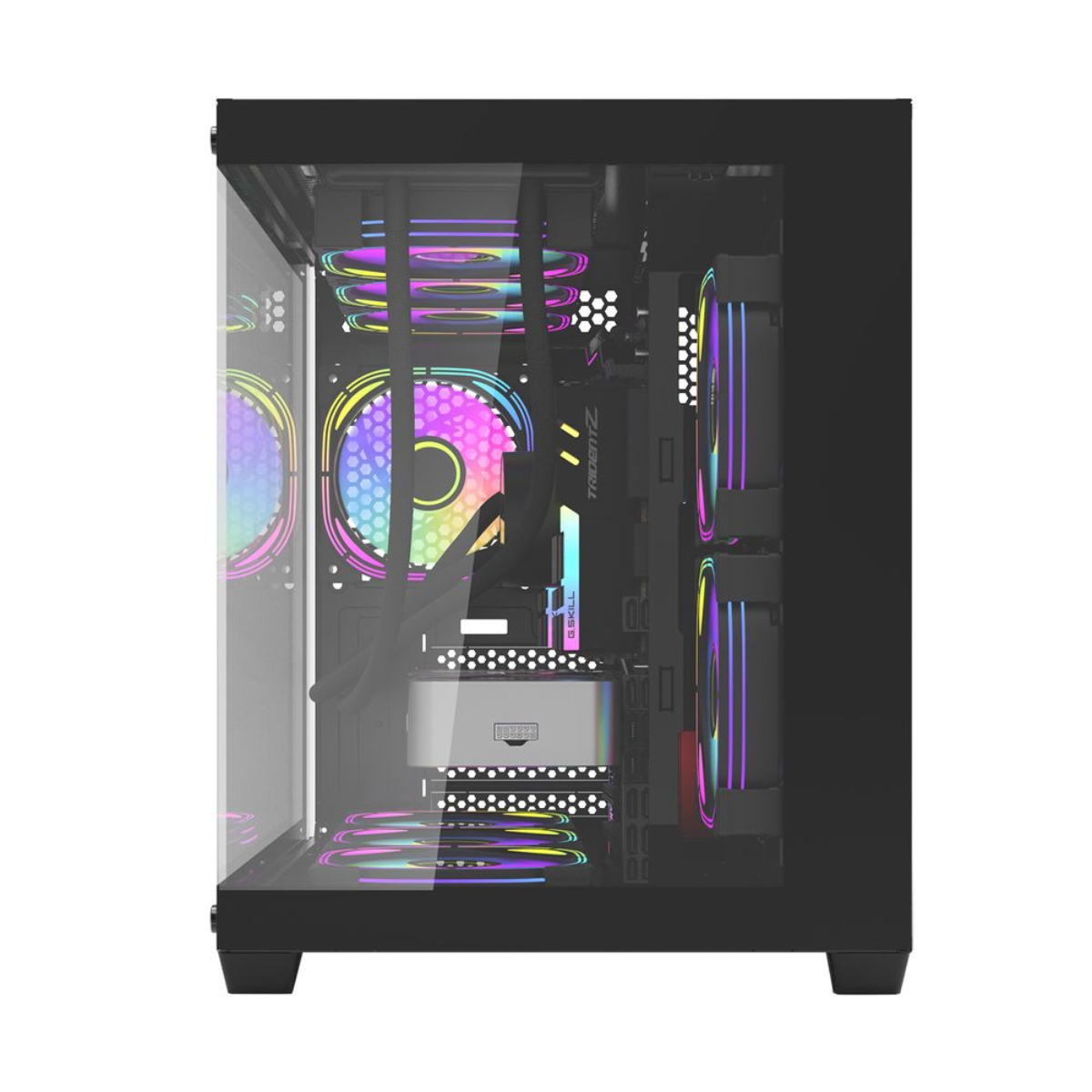 DarkFlash C285MP Tempered Glass Panel M-ATX PC Case w/o Fans - Black ...