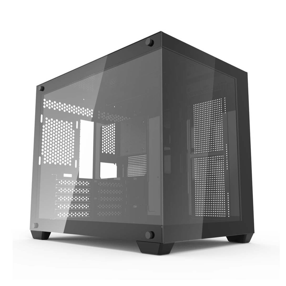 DarkFlash C285MP Tempered Glass Panel M-ATX PC Case w/o Fans - Black ...