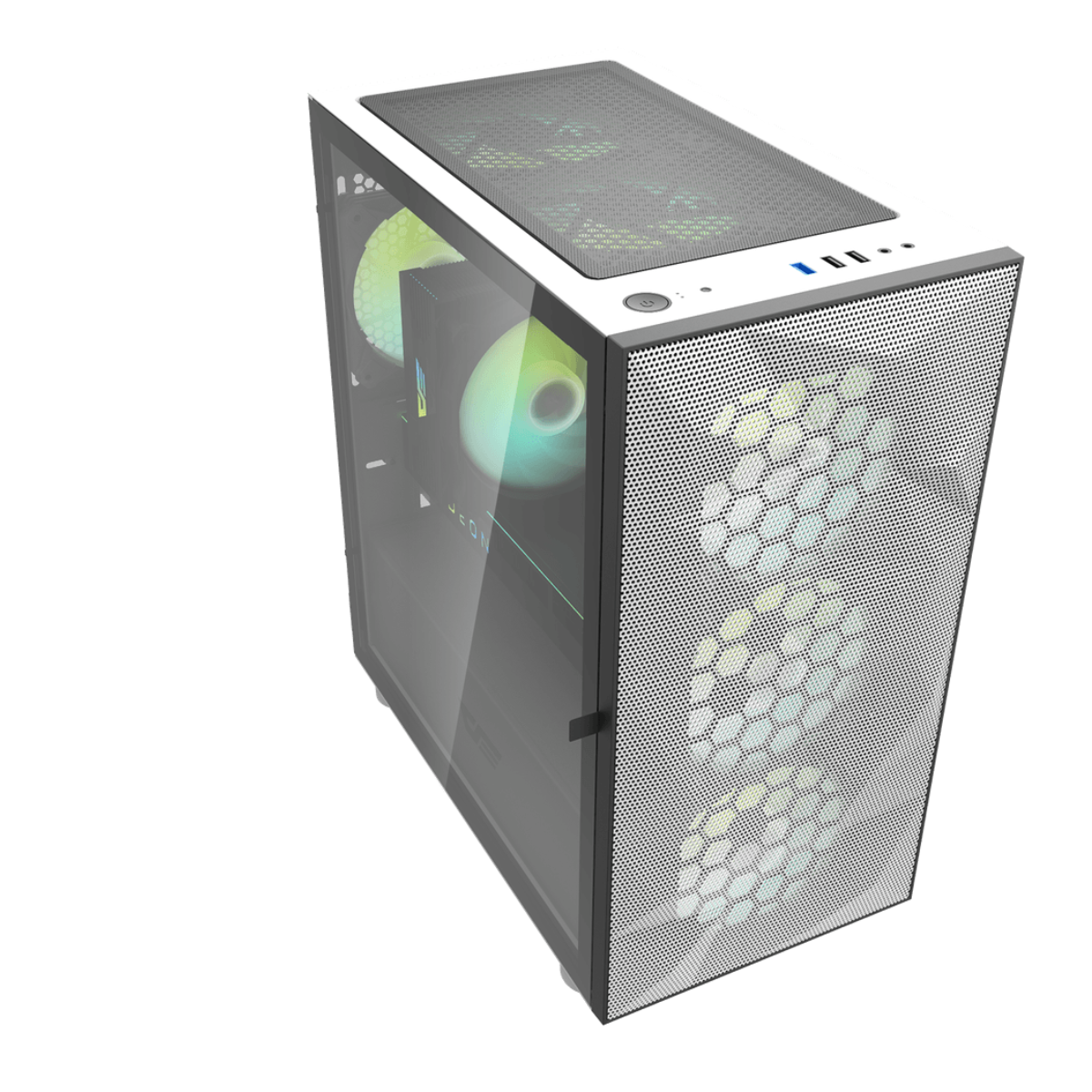 DarkFlash DLM21 Mesh M-ATX PC Case - White - DLM21-White-Mesh | Mwave