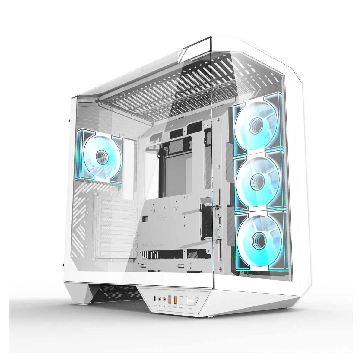 DarkFlash DY470 ATX PC Case - White - DY470-White | Mwave