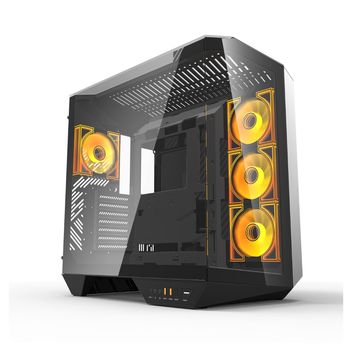 DarkFlash DY470 HQ3 ATX PC Case - Black - Infinity Mirror Fans - DY470 ...