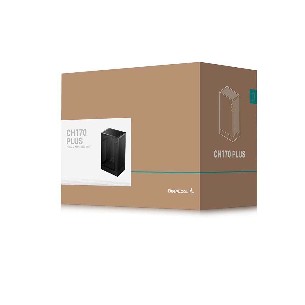 DeepCool CH170 PLUS Vertical Micro-ATX Compact PC Case - Black - R-CH170-BKNGM0-G | Mwave
