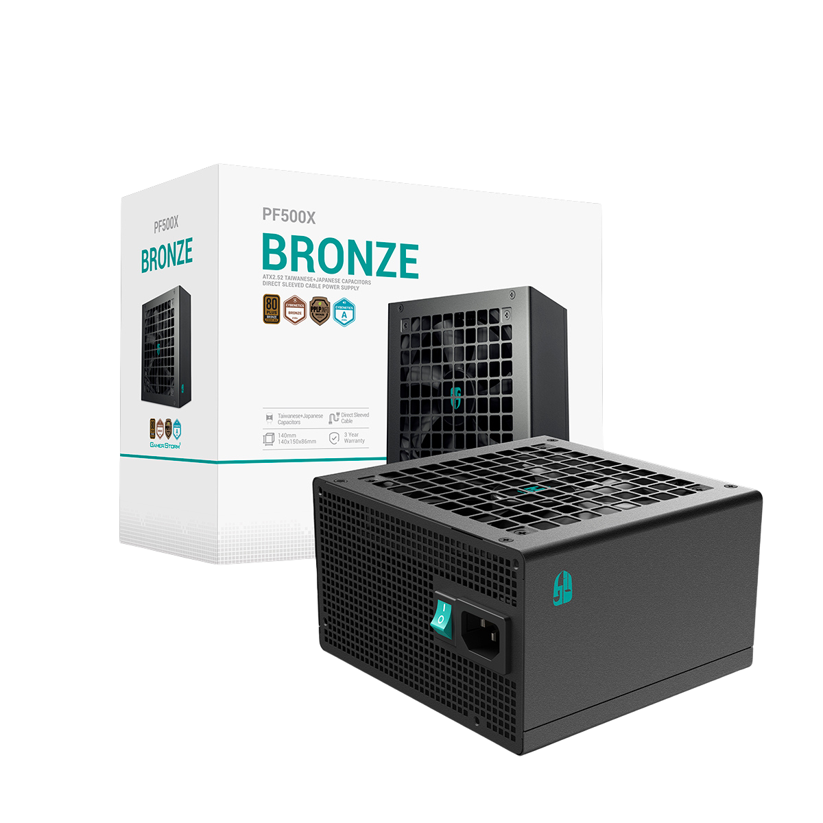 DeepCool PF500X 500W 80+ Bronze ATX Non-Modular Power Supply - R-PF500X ...