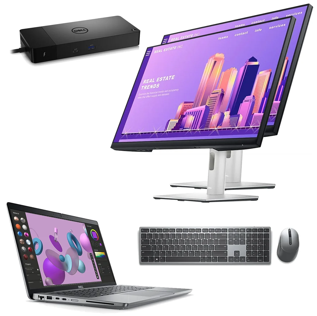 Dell Bundle : Precision 3480 i7 RTX A500 Dual 24" Office Bundle - AUM3480716512T5TNB3C2 Bundle ...