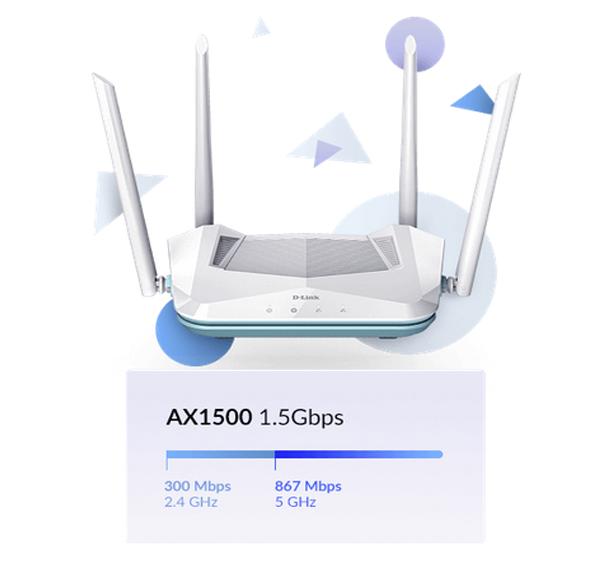 D-Link EAGLE PRO AI AX1500 R15 Dual-Band Wi-Fi 6 Mesh Router - R15 | Mwave