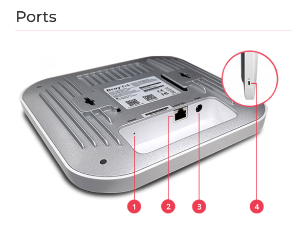 DrayTek Vigor AP 1060C 4x4 Dual Band Wi-Fi Mesh PoE Ceiling-Mount ...