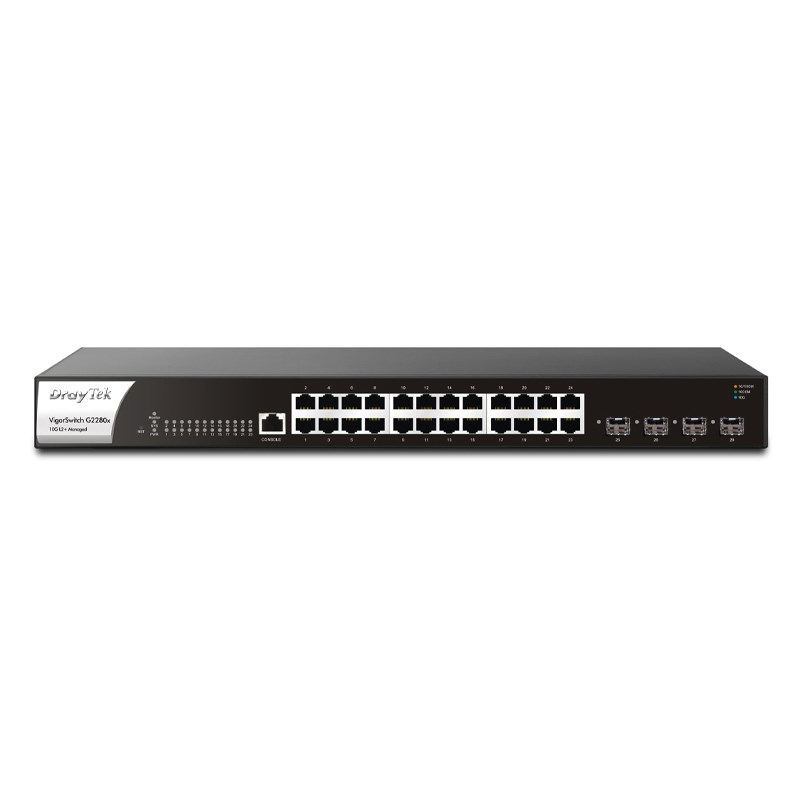 DrayTek VigorSwitch G2280x 28-Port Layer 2+ Managed 10Gb Switch ...