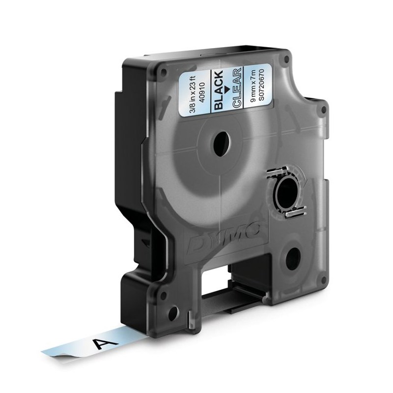 Dymo D1 Standard Label Cassette Tape 9mm x 7m - Black on Clear ...
