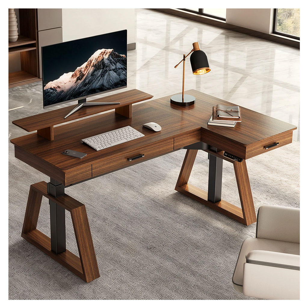 Eureka Ergonomic Ark Pro TX60R L Shaped Standing Desk with Two-Drawer ...