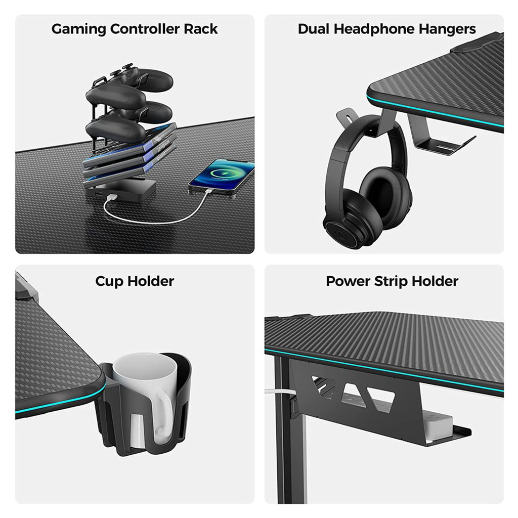 Eureka Ergonomic GIP-44B RGB Gaming Desk - ERK-GIP-44B | Mwave