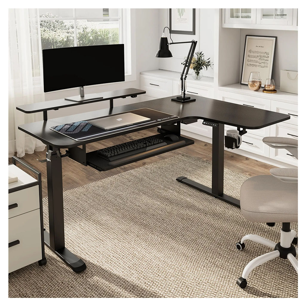 Eureka Ergonomic L60 60" L Shaped Electric Black Standing Desk - Right ...