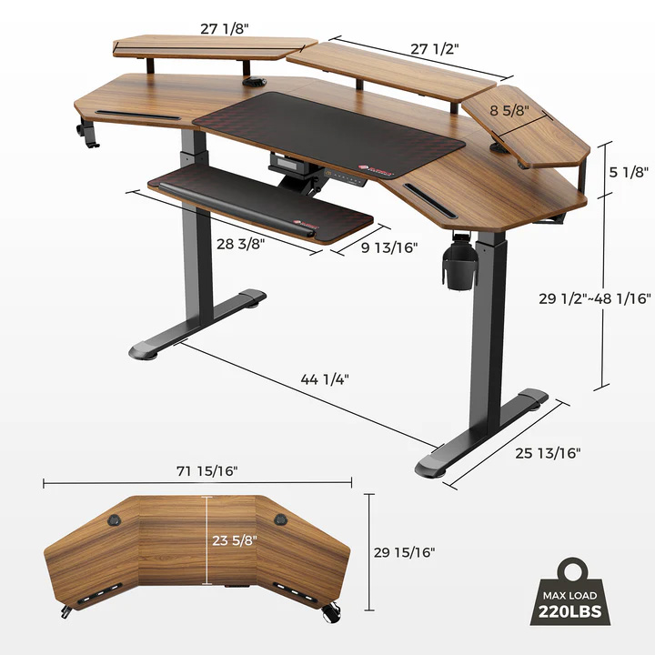 Eureka ES71-MW Ergo Studio Electric Standing Desk + Keyboard Tray ...