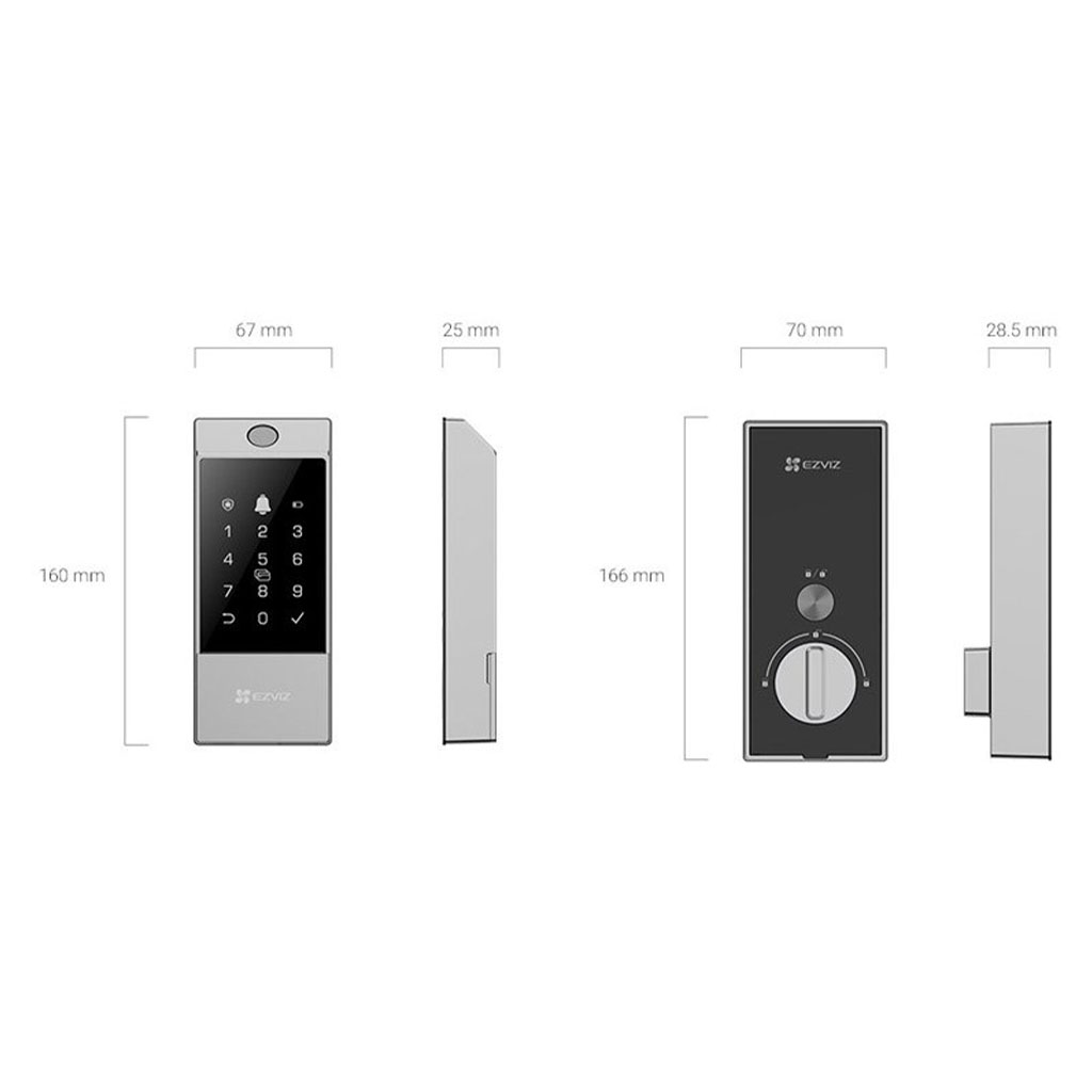 EZVIZ DL04 Pro Wi-Fi Fingerprint Smart Deadbolt Lock - CS-DL04 Pro | Mwave