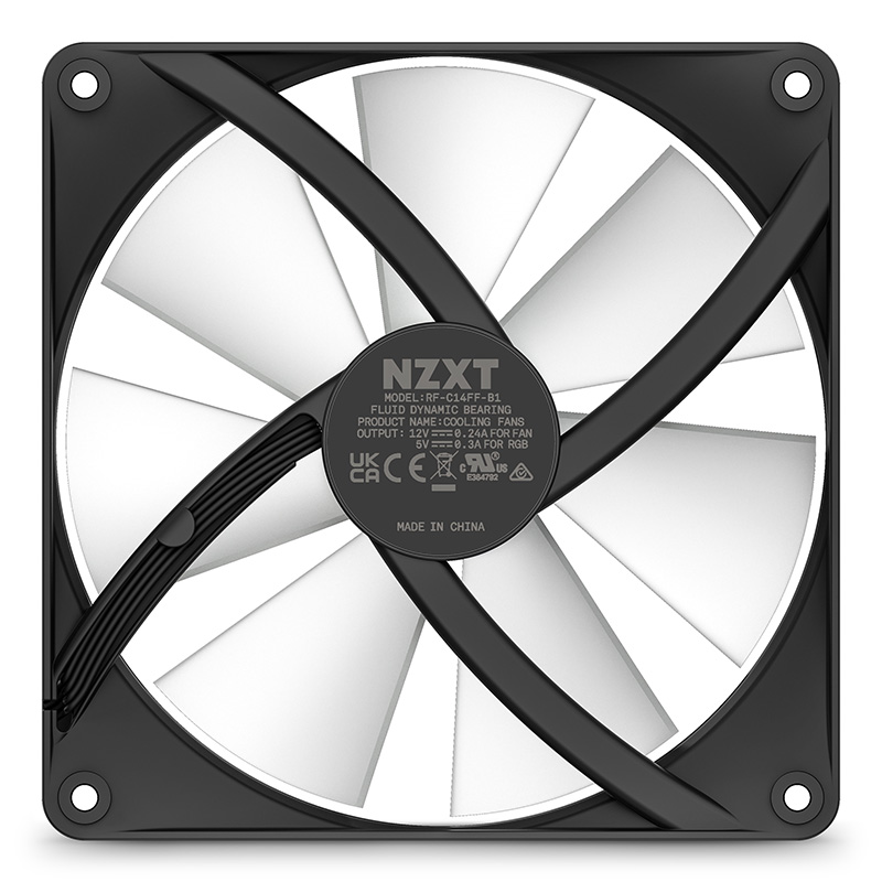 NZXT F140 140mm RGB Core Case Fan - Single (Black) - RF-C14SF-B1 | Mwave