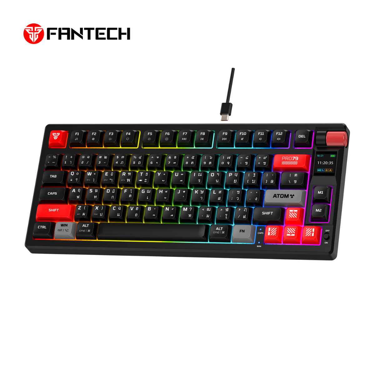 Fantech ATOM PRO79 MK917 Wireless Mechanical Keyboard - Black - Red ...